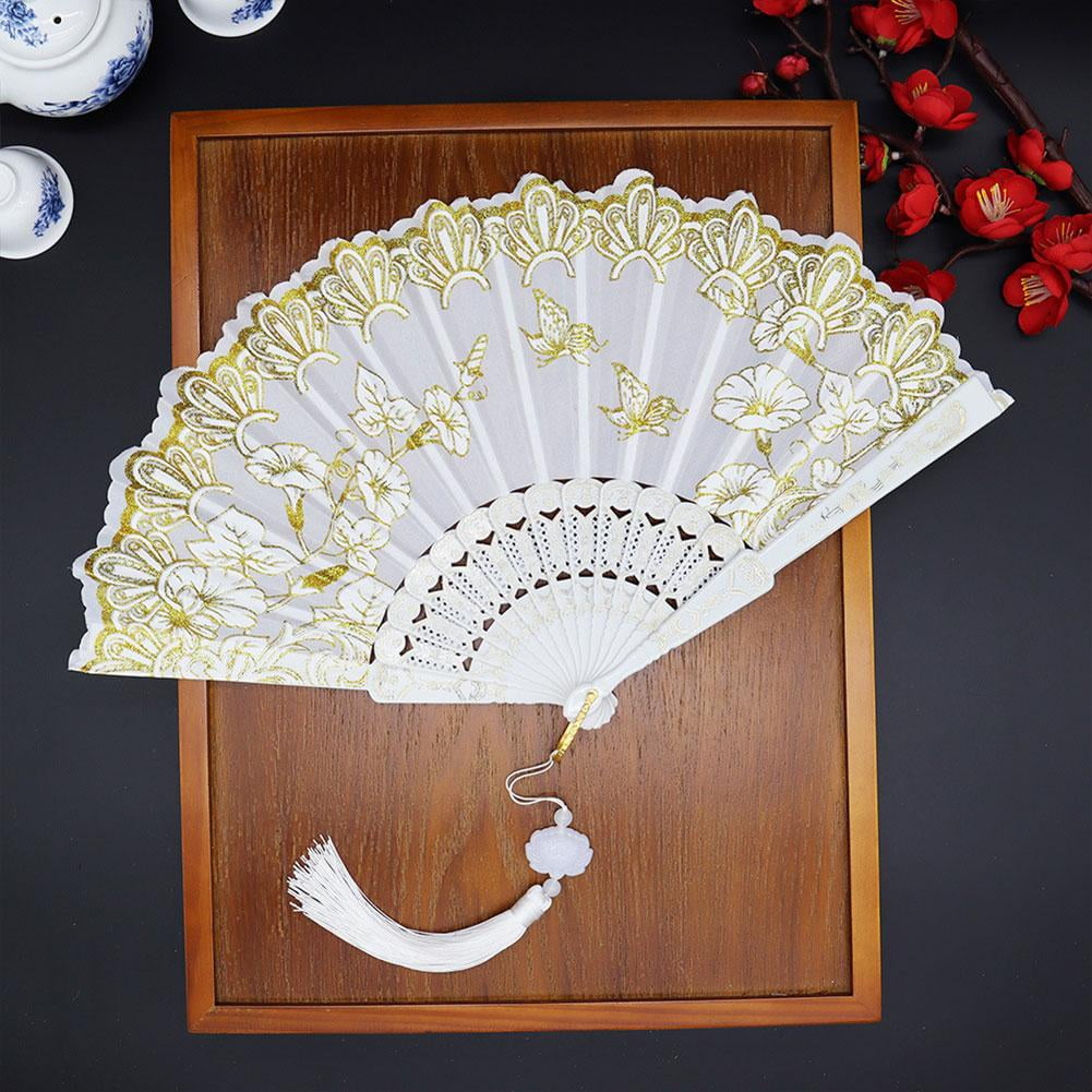 Chinese Luxury Gliding Folding Fan Wedding Bridal Fan Dance Performance ...