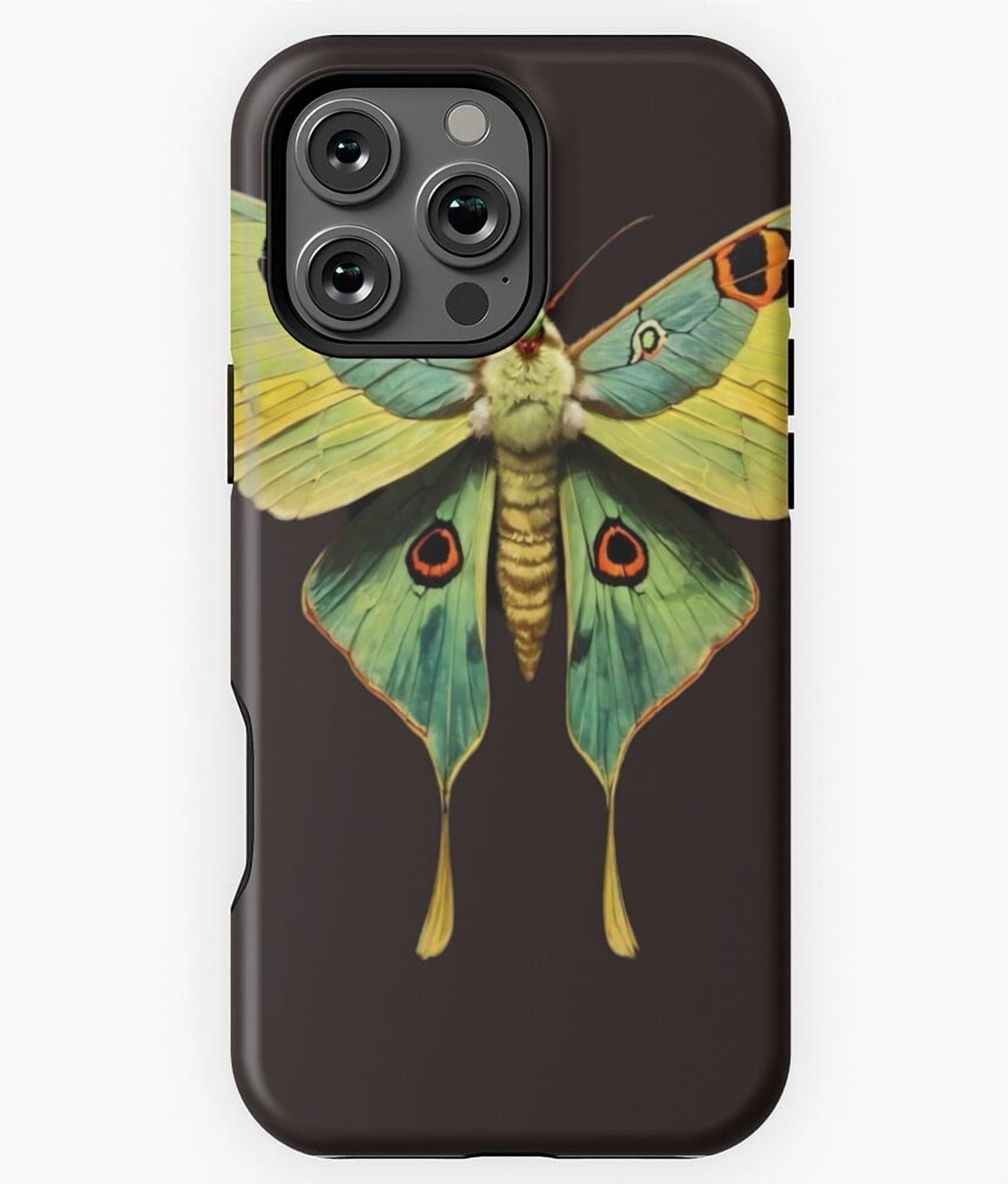 Chinese Moon Moth Mystical Insect Art N5608 Phone Case for iPhone 17 16 ...