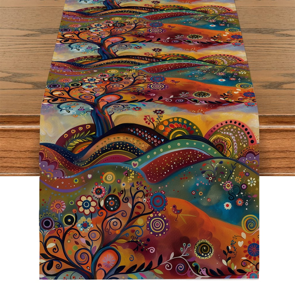 Chinese Nature Scenery Hills Rivers Table Runner Home Wedding ...