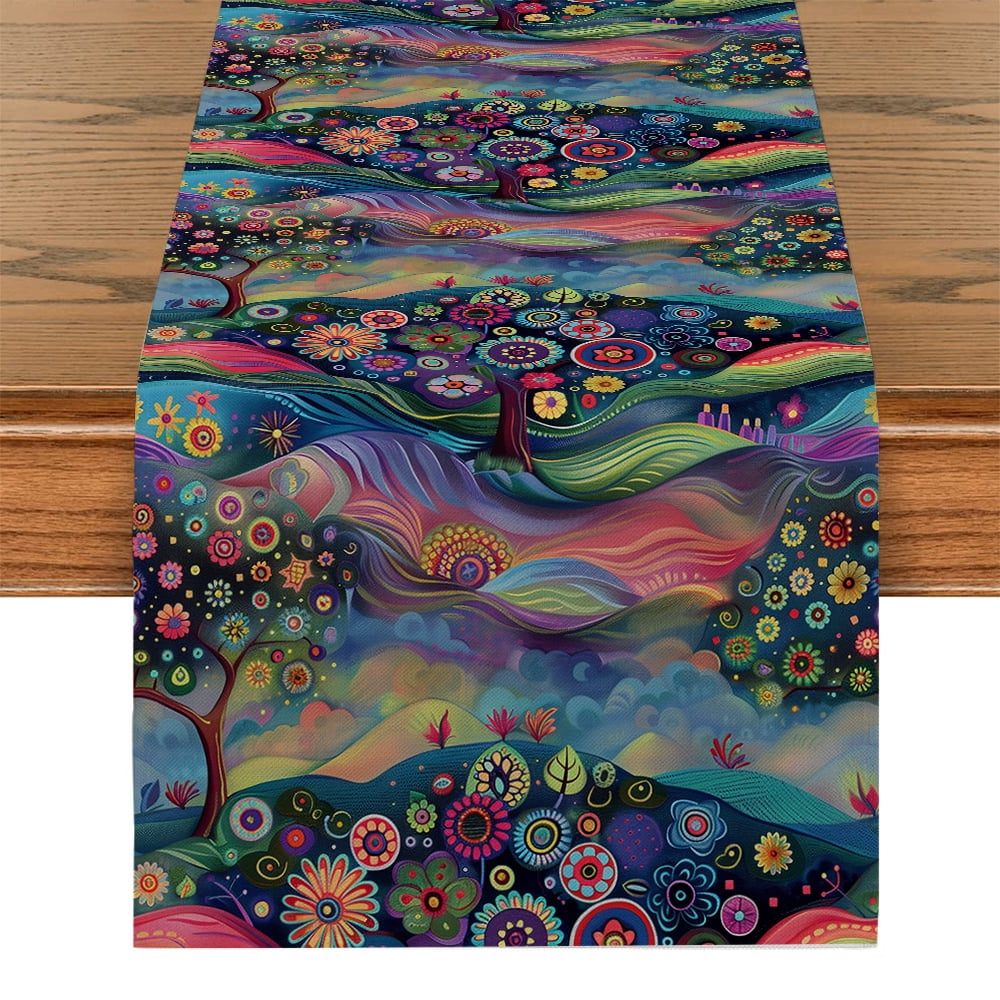 Chinese Nature Scenery Hills Rivers Table Runner Home Wedding ...