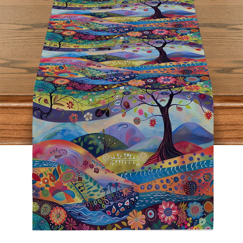 Chinese Nature Scenery Hills Rivers Table Runner Home Wedding ...