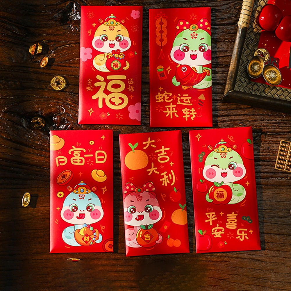 Chinese New Year 2025 Snake Red Envelopes, Spring Festival Greeting ...