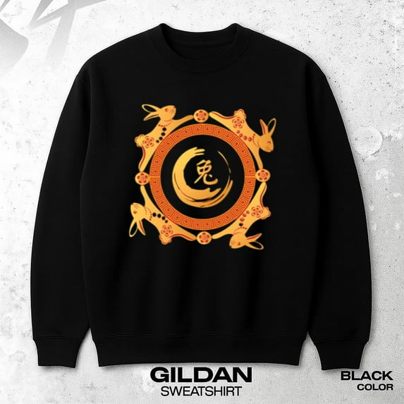 Chinese New Year Costume Cute Rabbit Lunar Holiday Retro Style Art ...