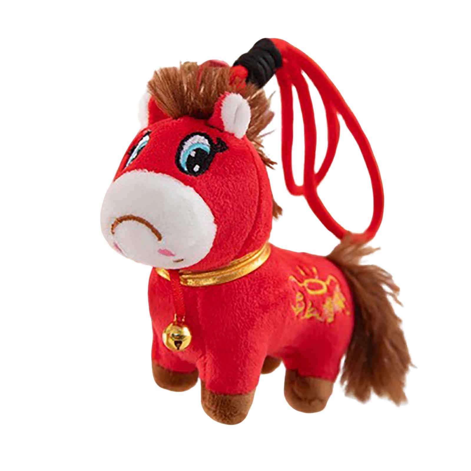 Chinese New Year,Crying Horse,Crying Horse Keychain Doll Festive Red ...