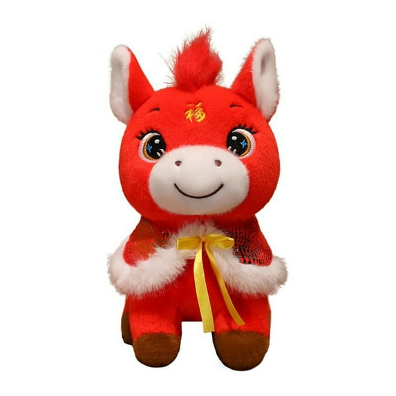 Chinese New Year Decoration Plush Horse Doll Soft Stuffed For Kids ...