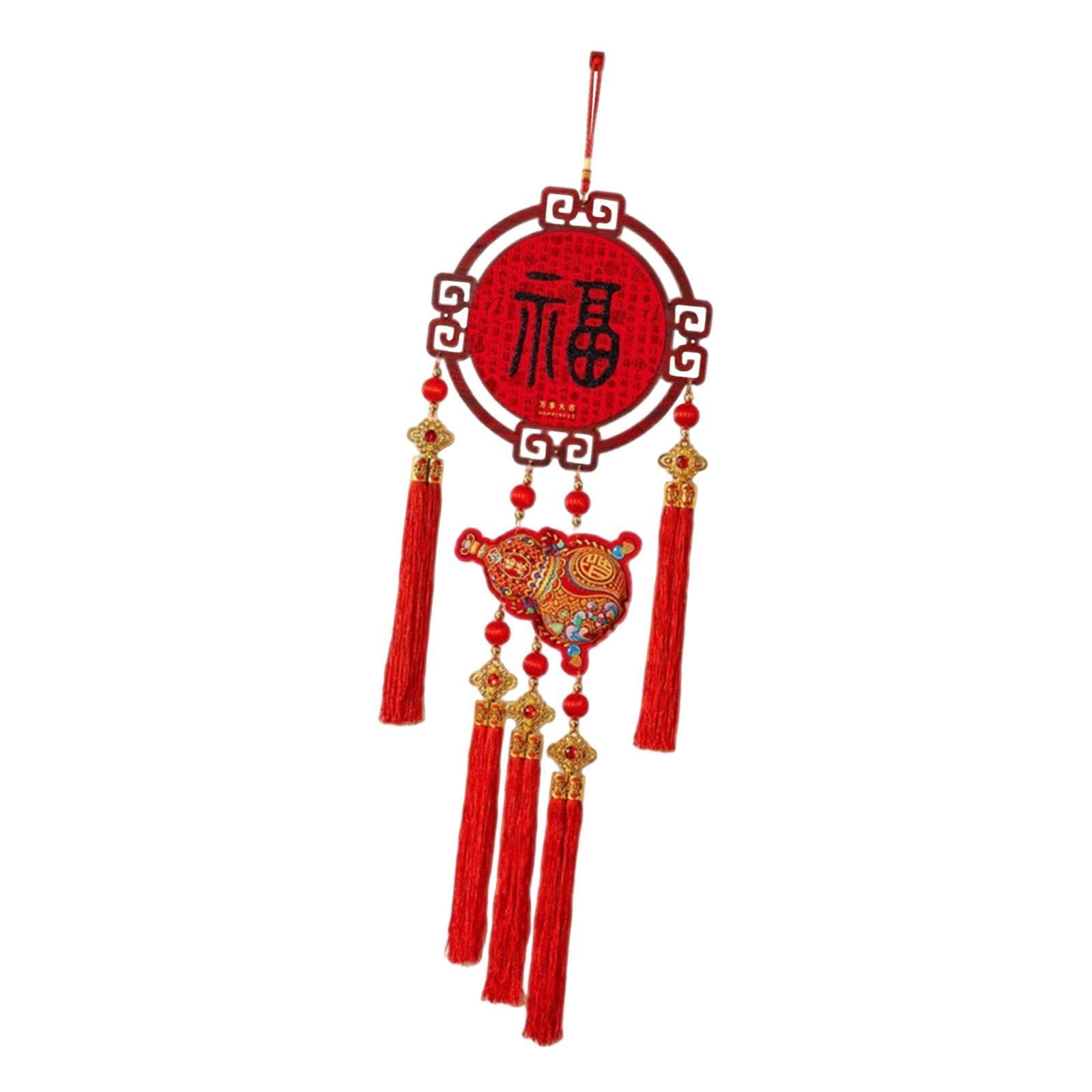 Chinese New Year Hanging Pendant Entryway Decoration Classic Fu Character Flocked Fabric ...
