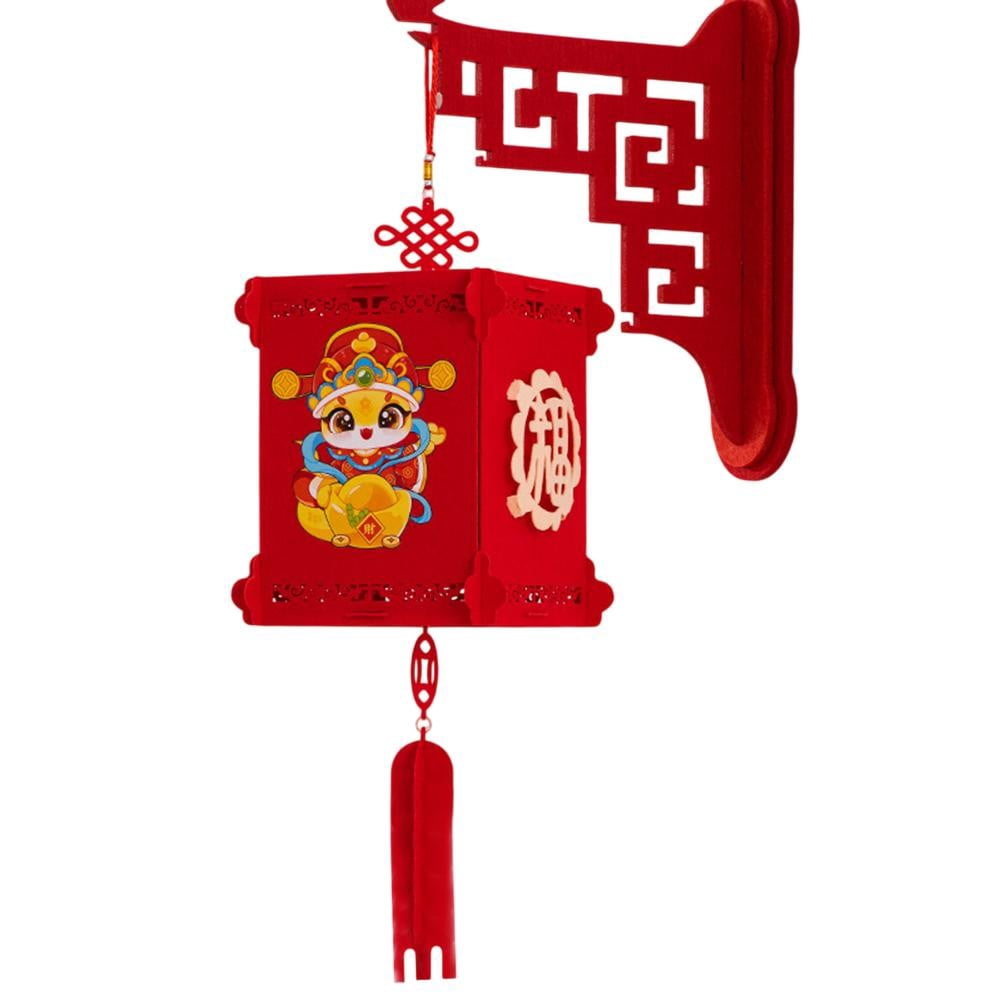 Chinese New Year Lantern Wall Hanging Decor Red Non-Woven Fabric ...