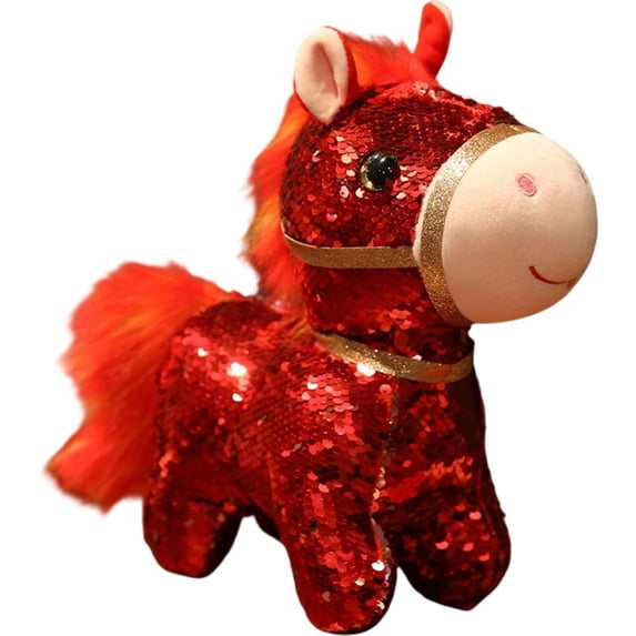 Chinese New Year Mascot, Colorful Sequined Little Horse, Plush Stuffed ...