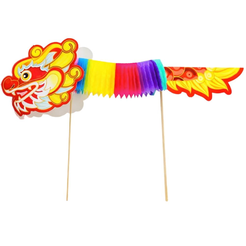 Chinese New Year Paper Dragon Decorations, DIY Handheld Chinese Paper ...