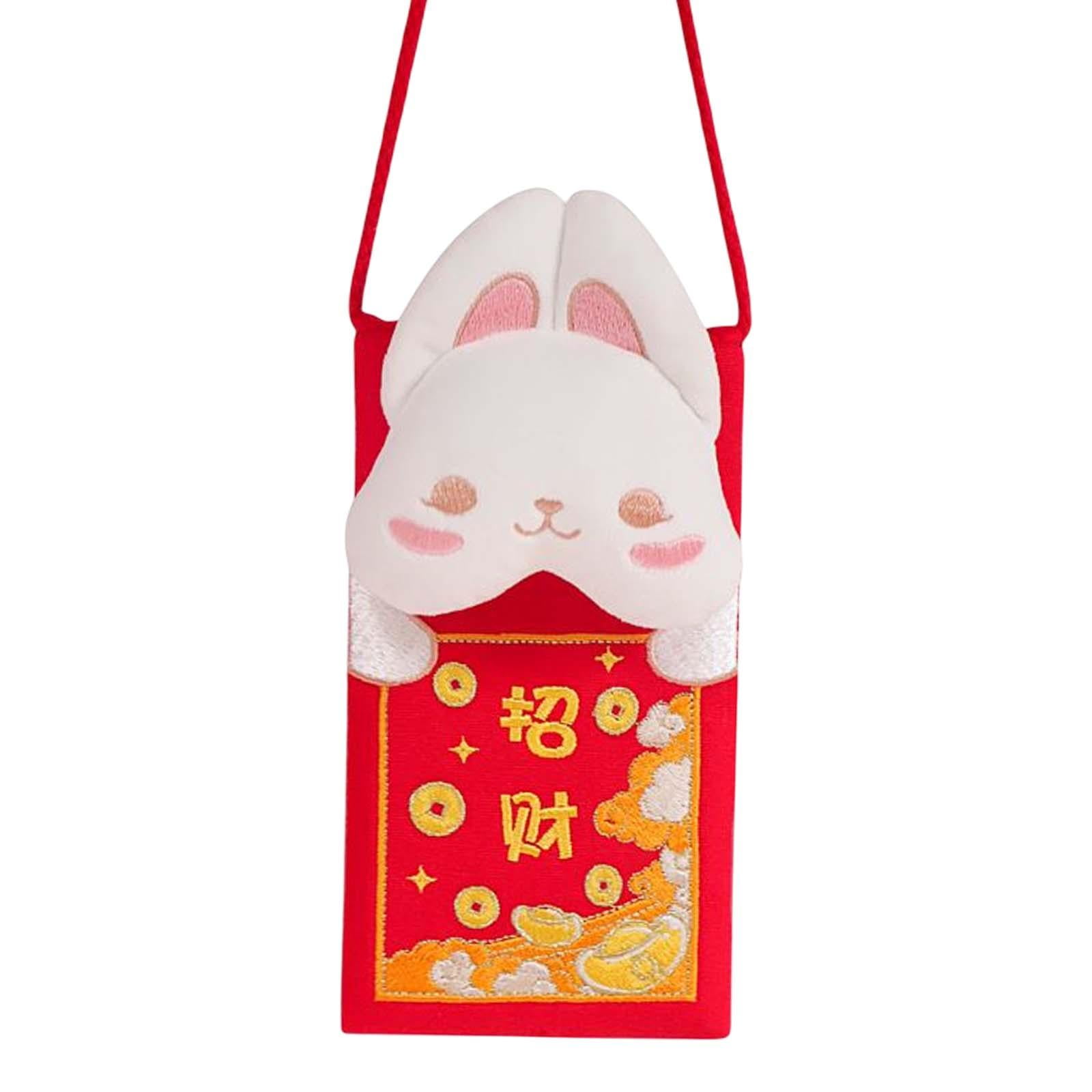 Chinese New Year Red Envelope Bag Rabbit Purse Hong Bao Embroidery ...