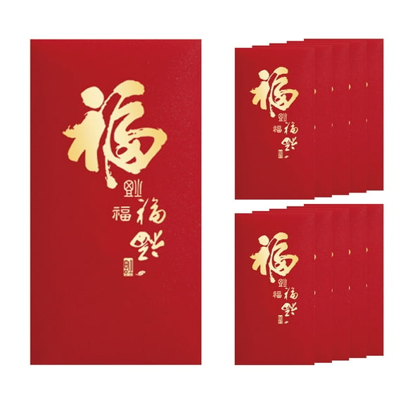 Chinese New Year Red Envelopes, 10pcs Red Packets with Floral Designs ...