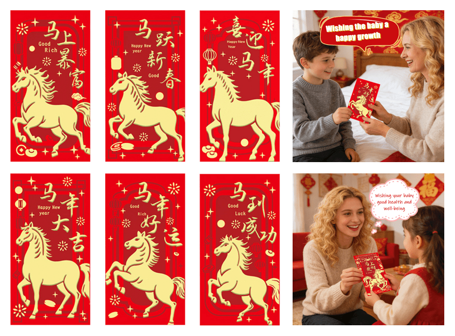 Chinese New Year Red Envelopes 2026 Lunar New Year Red Envelopes Year ...