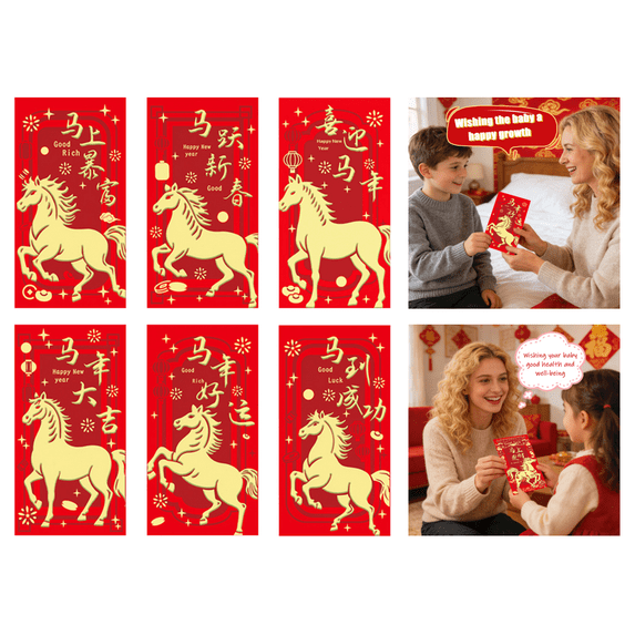 Chinese New Year Red Envelopes 2026 Lunar New Year Red Envelopes Year ...