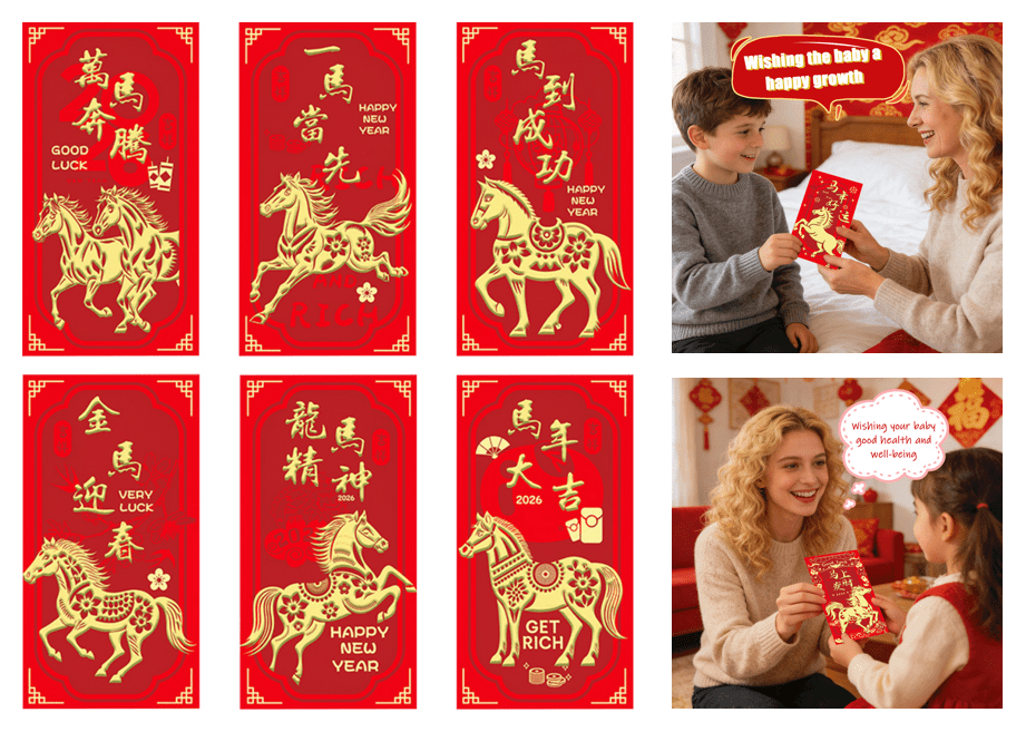 Chinese New Year Red Envelopes 2026 Lunar New Year Red Envelopes Year ...