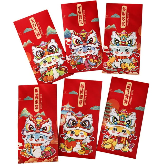 Chinese New Year Red Envelopes Snake, Lunar New Year of the Snake Lucky ...