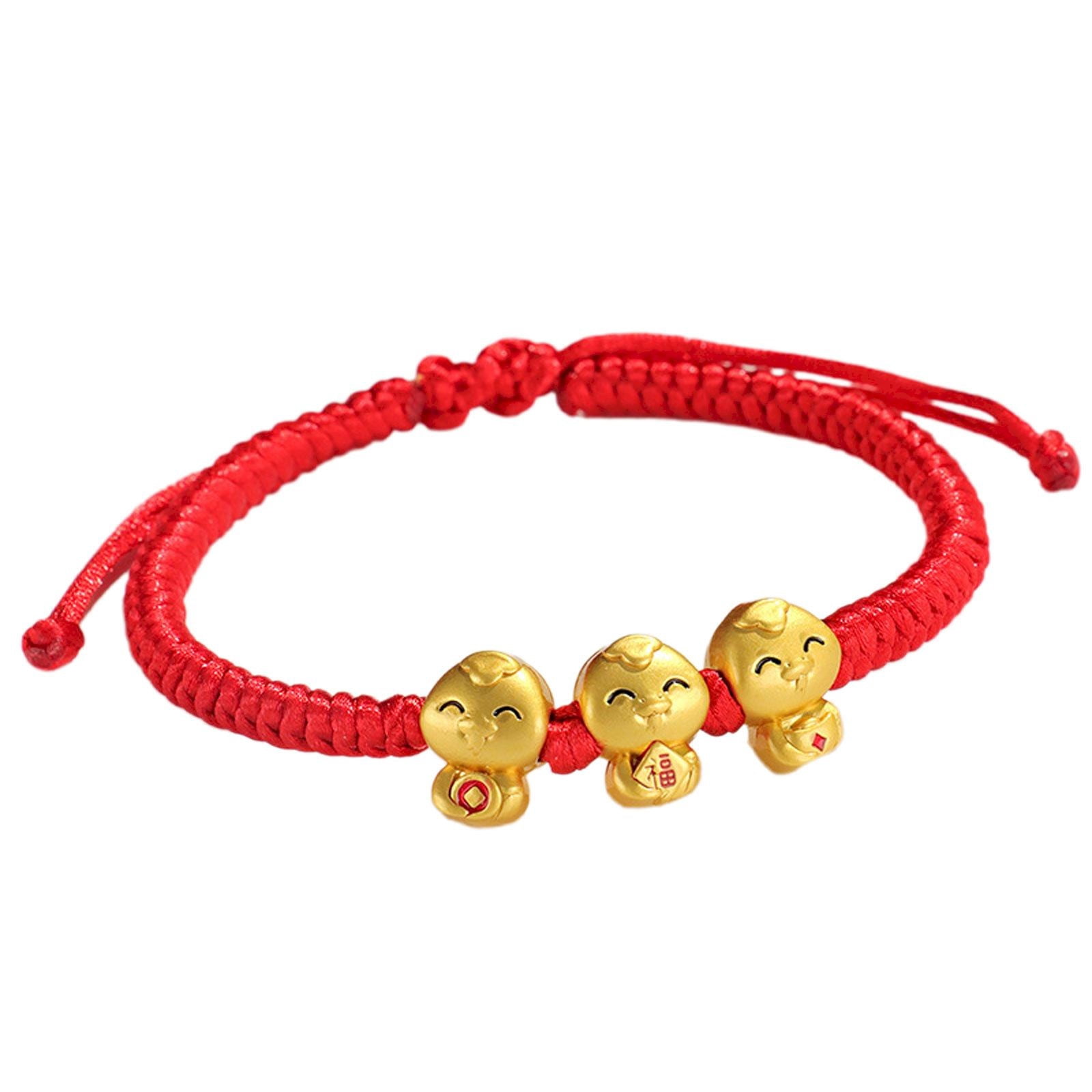 Chinese New Year Red String Bracelets Chinese Zodiac Animal Charm ...