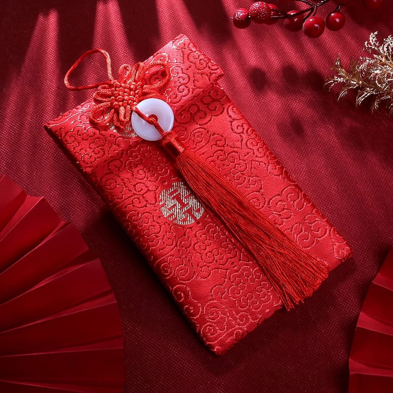 Chinese New Year Silk Red Envelopes, Lucky Money Red Packet, Lucky Coin ...