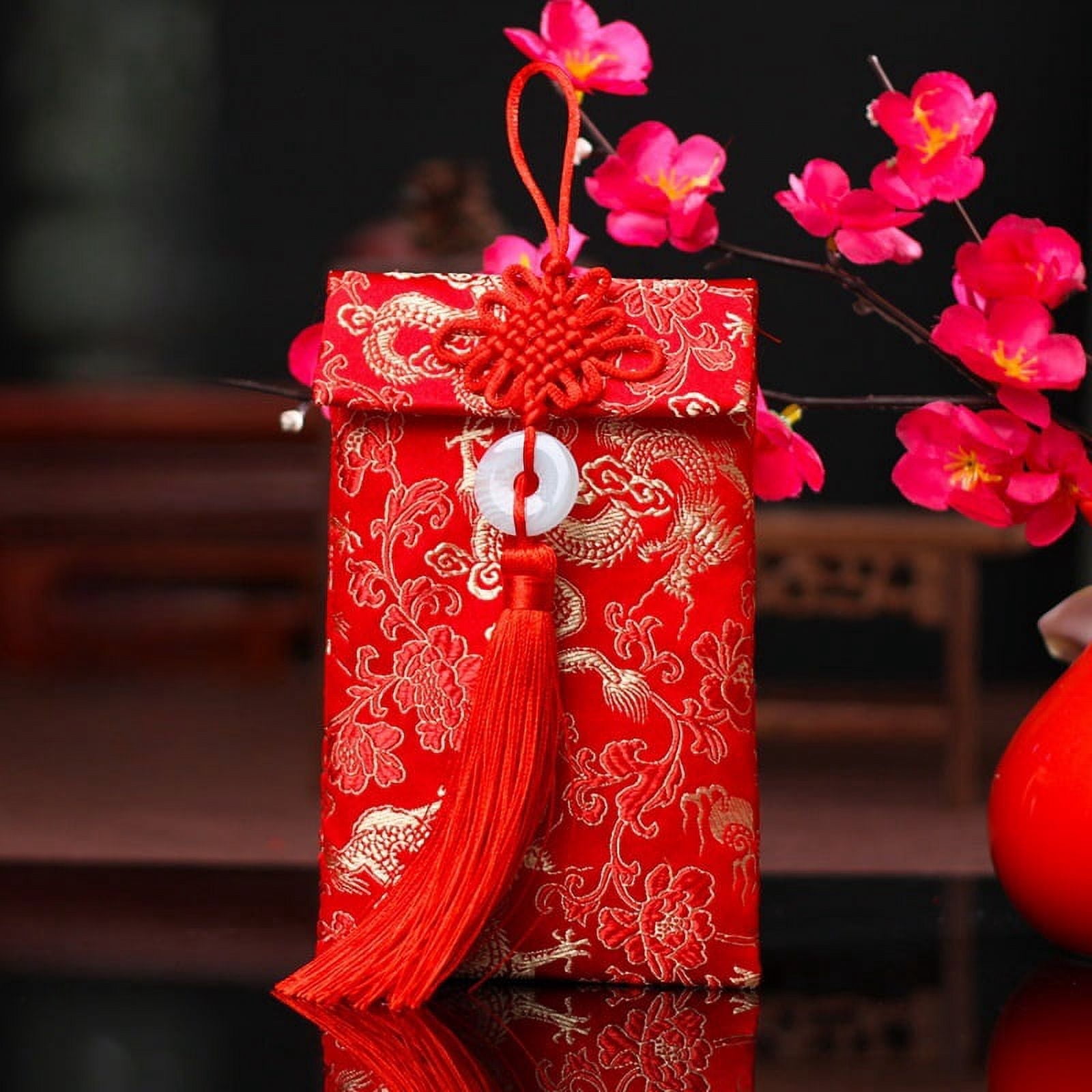 Chinese New Year Silk Red Envelopes, Lucky Money Red Packet, Lucky Coin ...