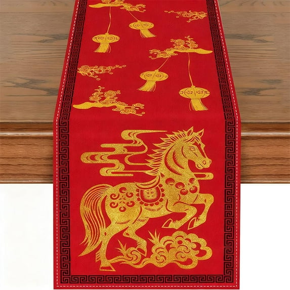Chinese New Year Table Runner 2026 Lunar New Year of The Horse Decor ...