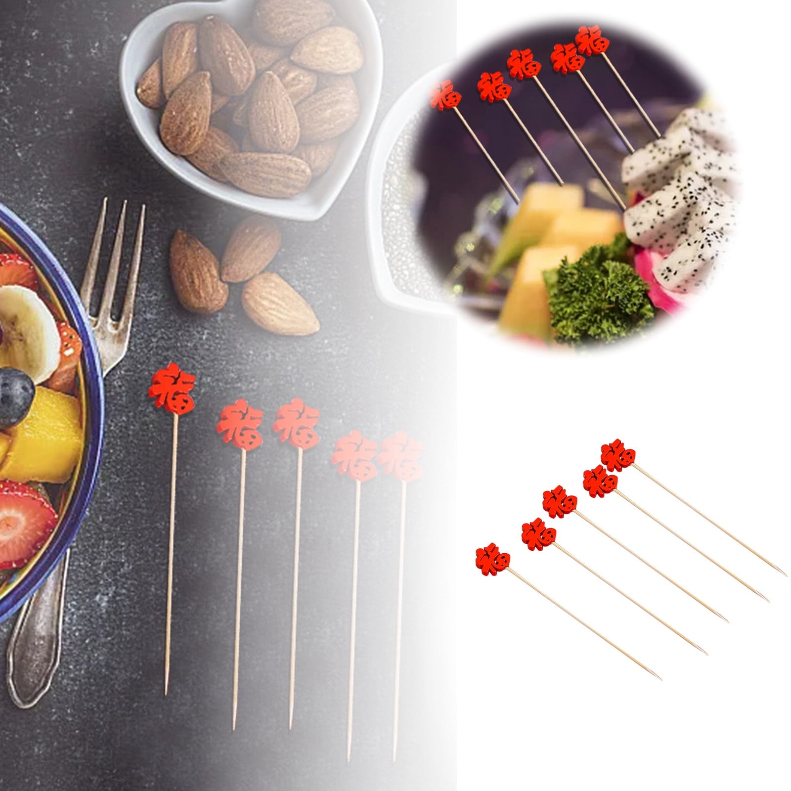 Chinese New Year Toothpick 100PCS Year Fruit Toothpicks Fruit Dessert ...