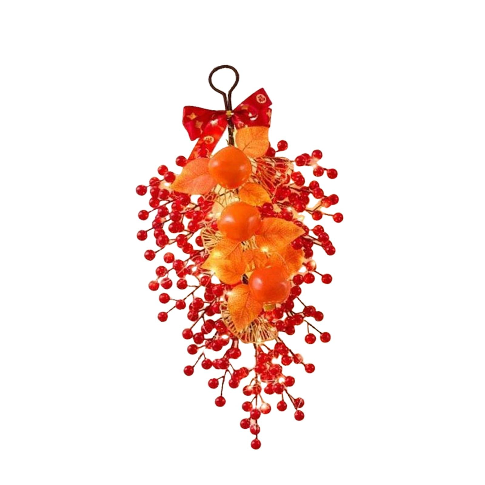 Chinese New Year Wreath Artificial Front Door Hanging Ornament PVC ...
