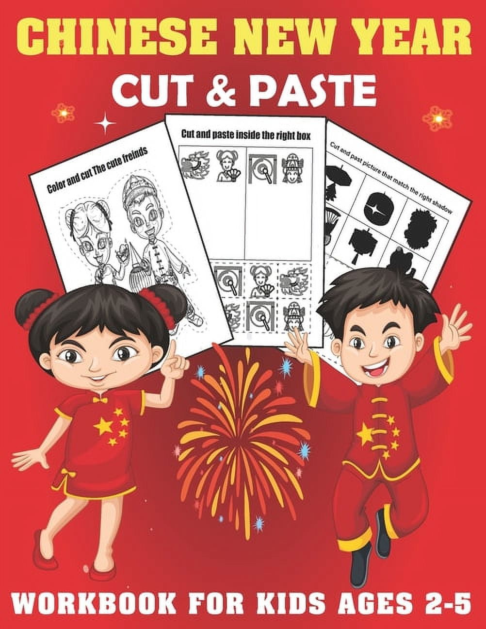 Chinese New year Cut And Past Workbook For Kids Ages 2-5: A Fun Chinese ...