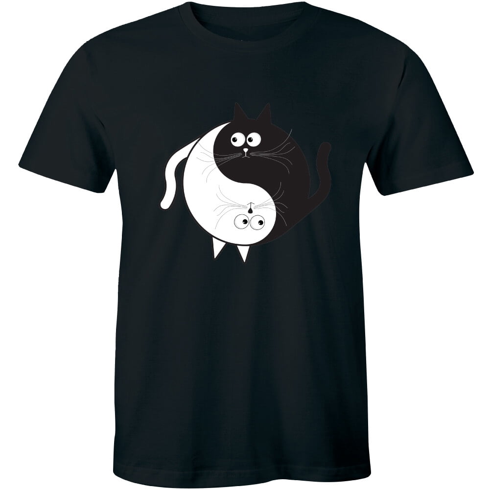 Chinese Philosophy Yin Yang Cat Animal Lover Retro Fashion Pet Tee Men ...