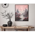 Chinese Pink Dreamscape Watercolor Style Poster Wall Art Traditional ...