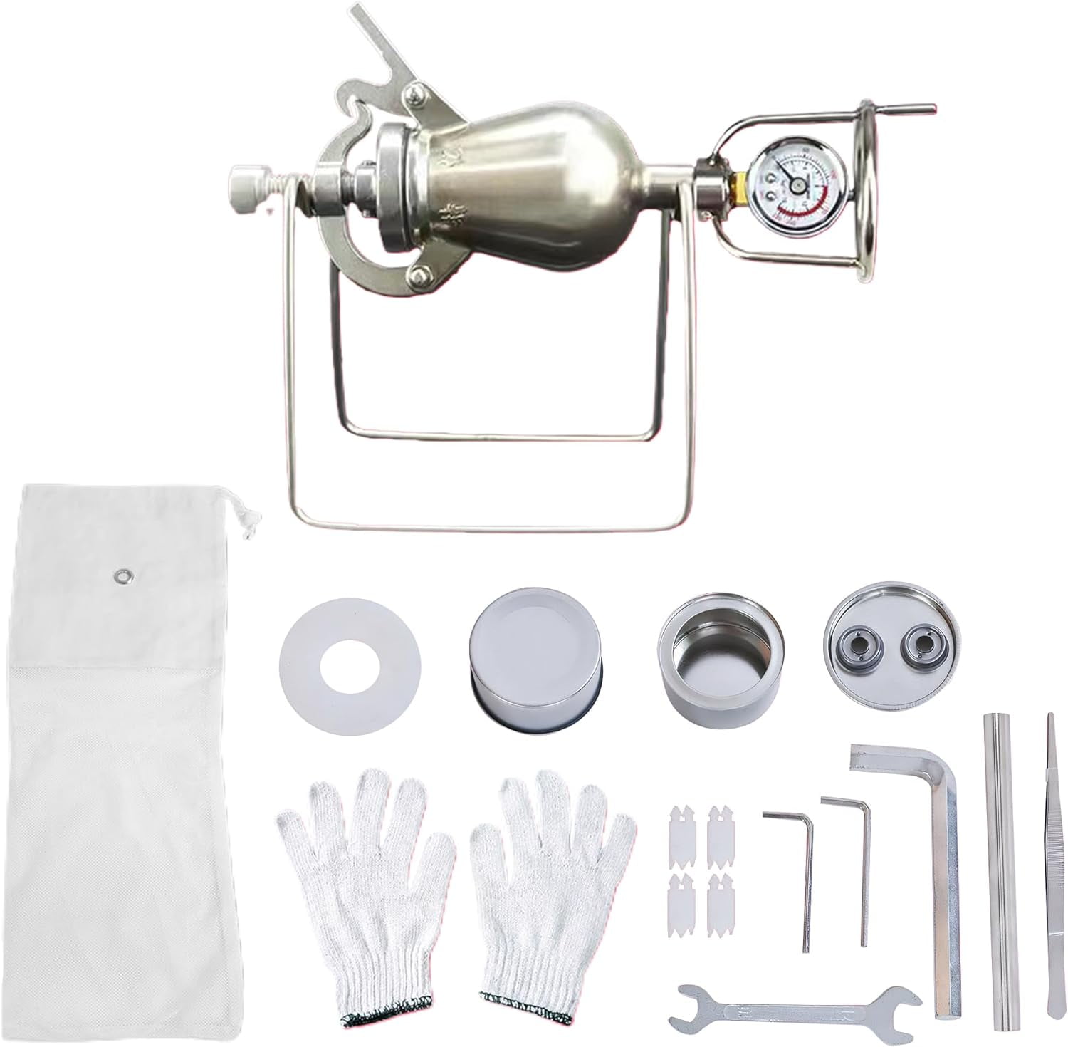 Chinese Popcorn Maker, Manual Crank Mini Popcorn Machine, 100ml 304 ...