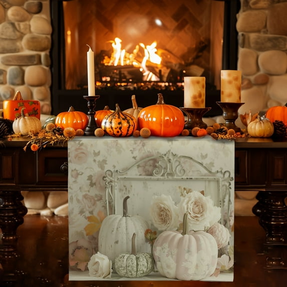 Chinese Pumpkin Rose Board Table Runners Dresser Table r Washable ...
