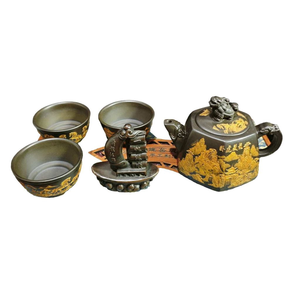 Chinese Purple Clay Teapot Fashion Decorative Tea Strainer Dragon Tiger ...