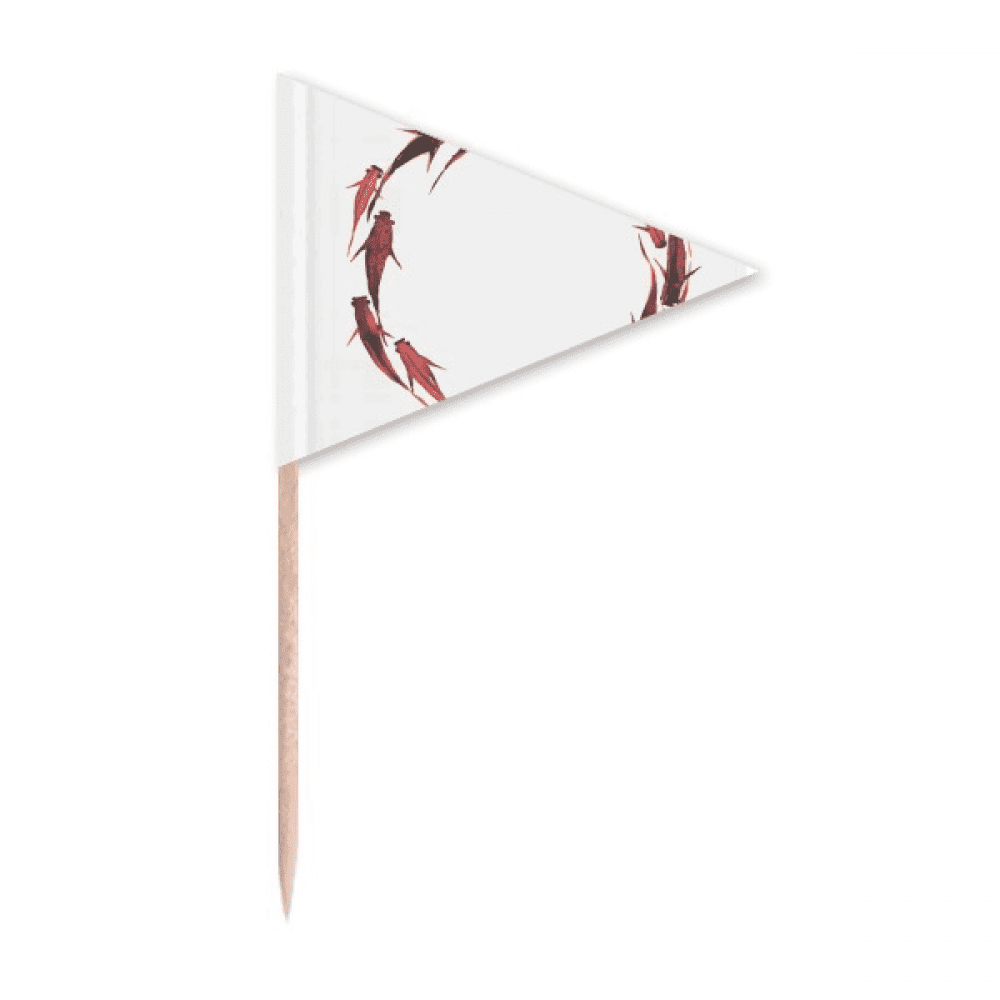Chinese Red Carp Fish Animal Toothpick Triangle Cupcake Toppers Flag ...