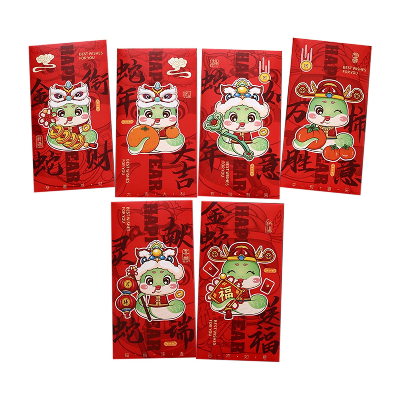 Chinese Red Envelopes, Lucky Money Envelopes 2025 Cute Green Snake ...