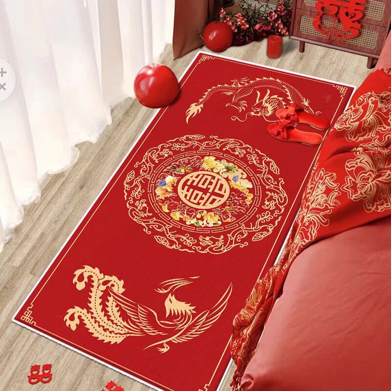 Chinese Red Living Room Carpet Entrance Large Area Rugs Luxurious Soft ...