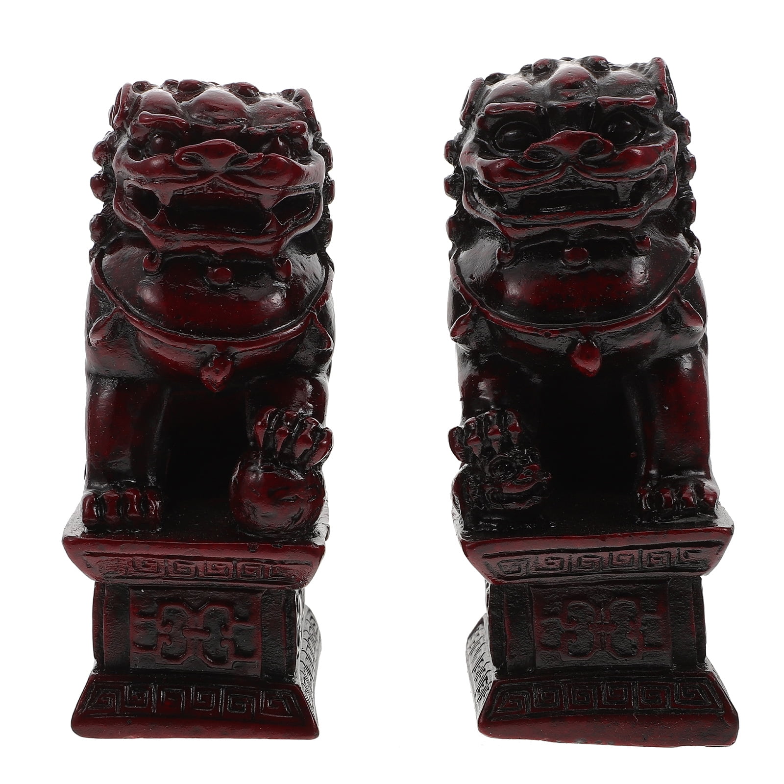 Chinese Resin Lions Ornaments Tabletop Decors Large Wild Animals Statue ...