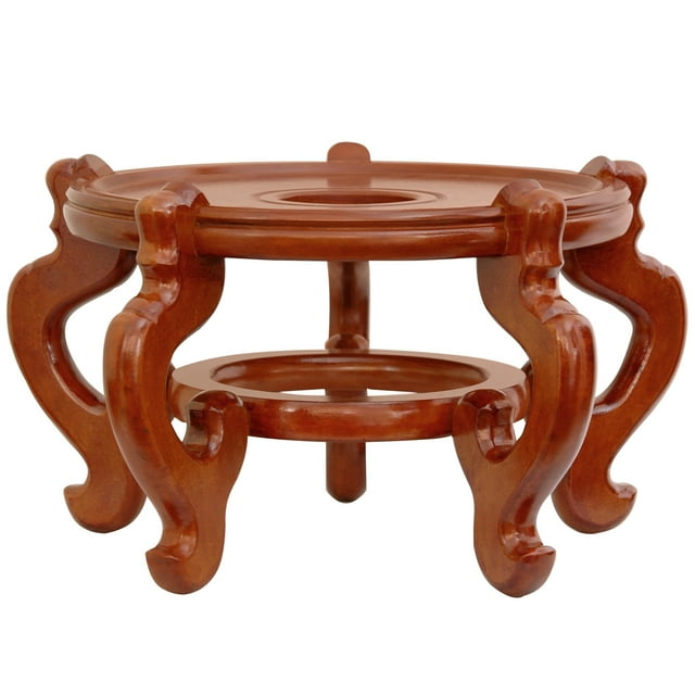 Chinese Rosewood 5 Leg Fishbowl Display Stand - Honey - Size 12.5 in ...