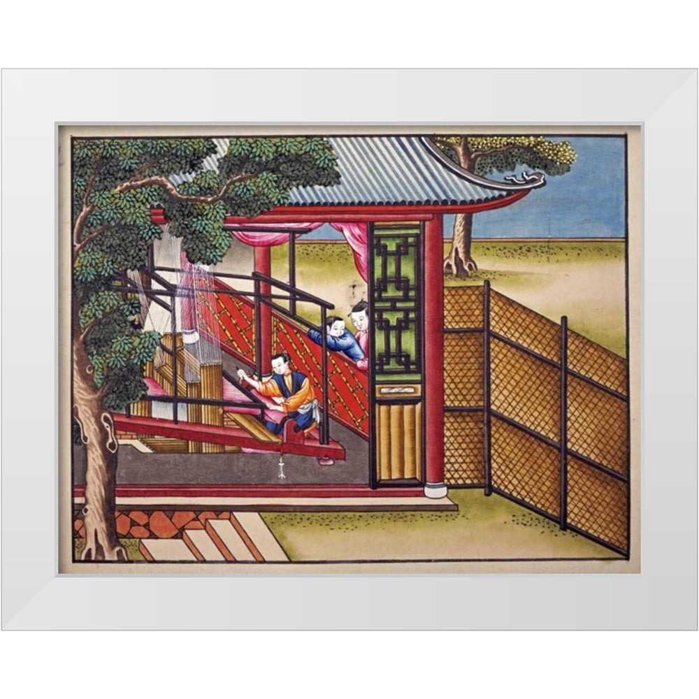 Chinese School 32x26 White Modern Wood Framed Museum Art Print Titled ...