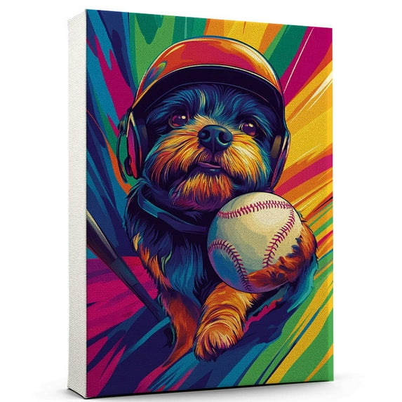Chinese Shar Pei Dog Baseball Art Stretched Canvas Size 8x12 – Chinese ...