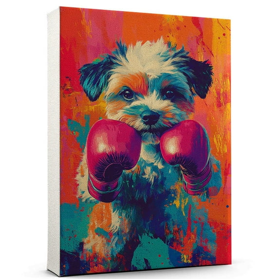 Chinese Shar Pei Dog Boxing Stretched Canvas Size 8x12 – Funny Chinese ...
