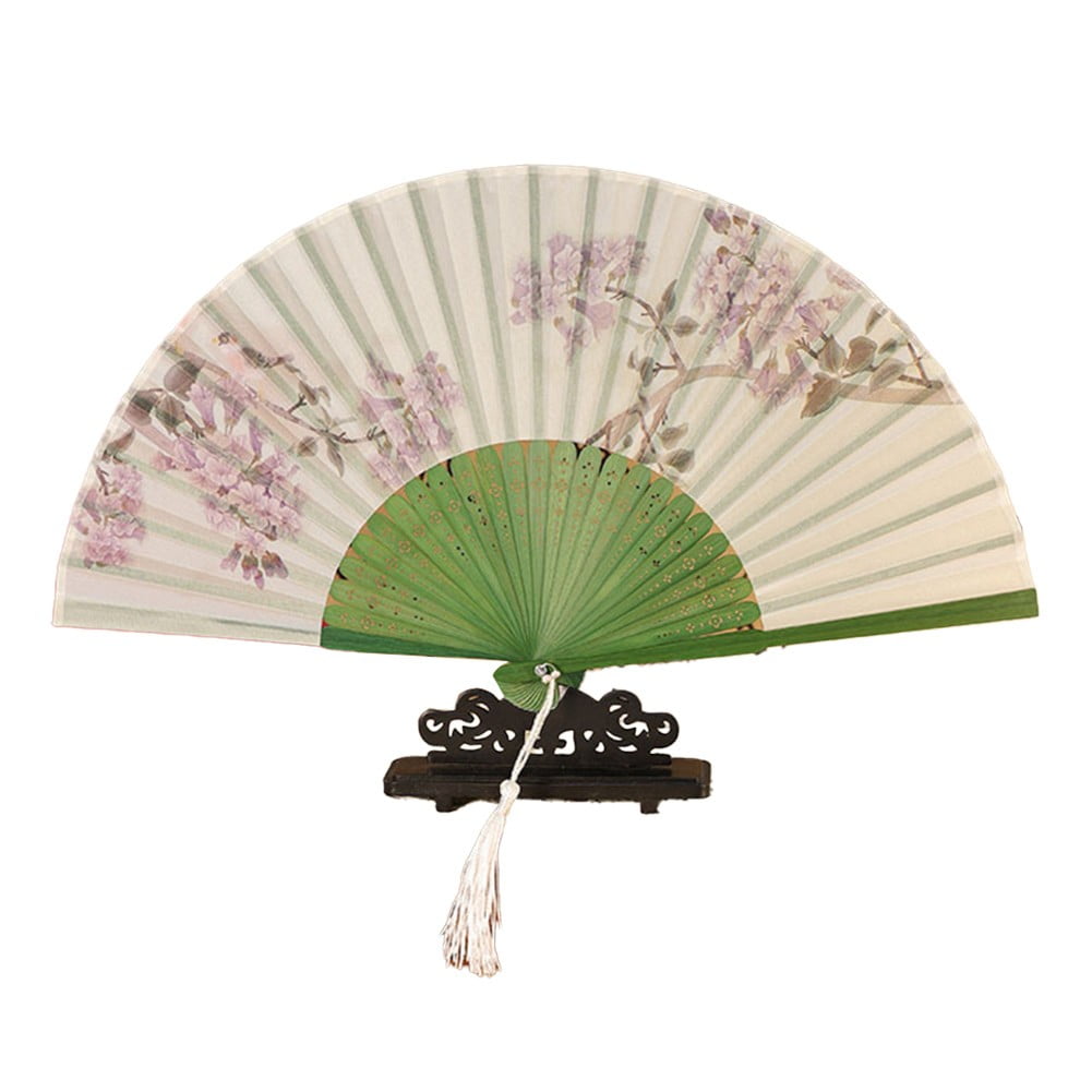 Chinese Silk Folding Fan 38Cm Wide Summer Dance Fan Hanfu Fan Ancient ...