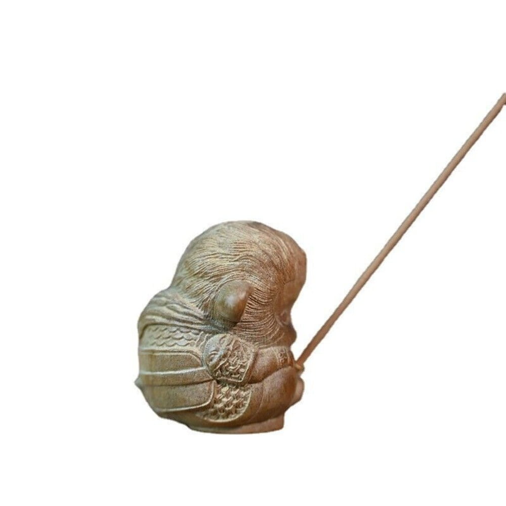 Chinese Silk-wood Carved Lovable Sun Wukong Monkey King Statues ...