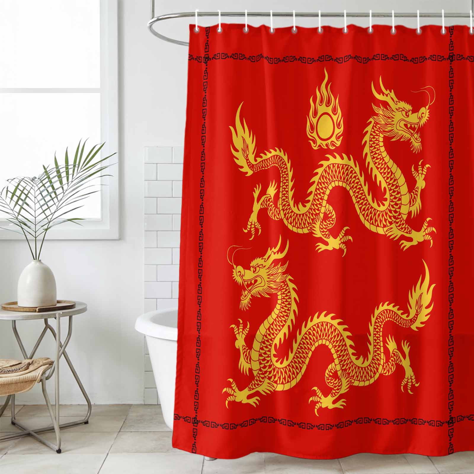 Chinese Spring Festival Shower Curtain Set, Waterproof Shower Curtains ...