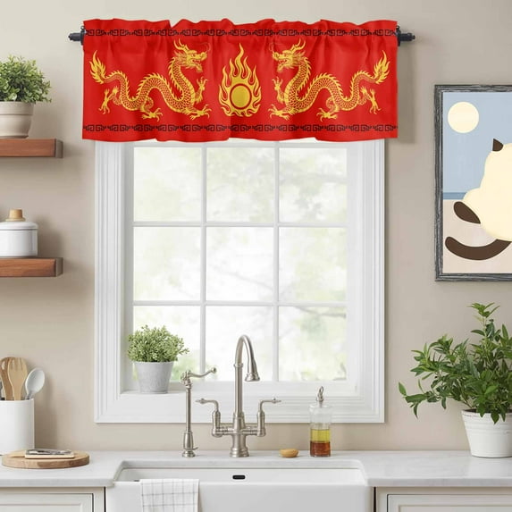 Chinese Spring Festival Valances for Windows,Rod Pocket Valance for ...