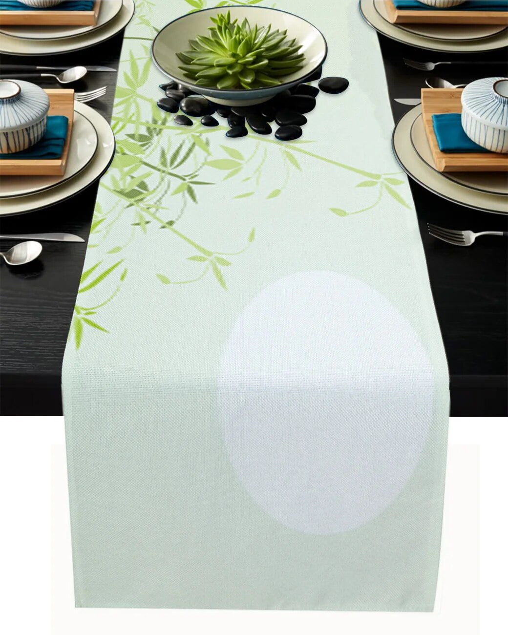 Chinese Style Bamboo Green Table Runner Wedding Table Decoration ...