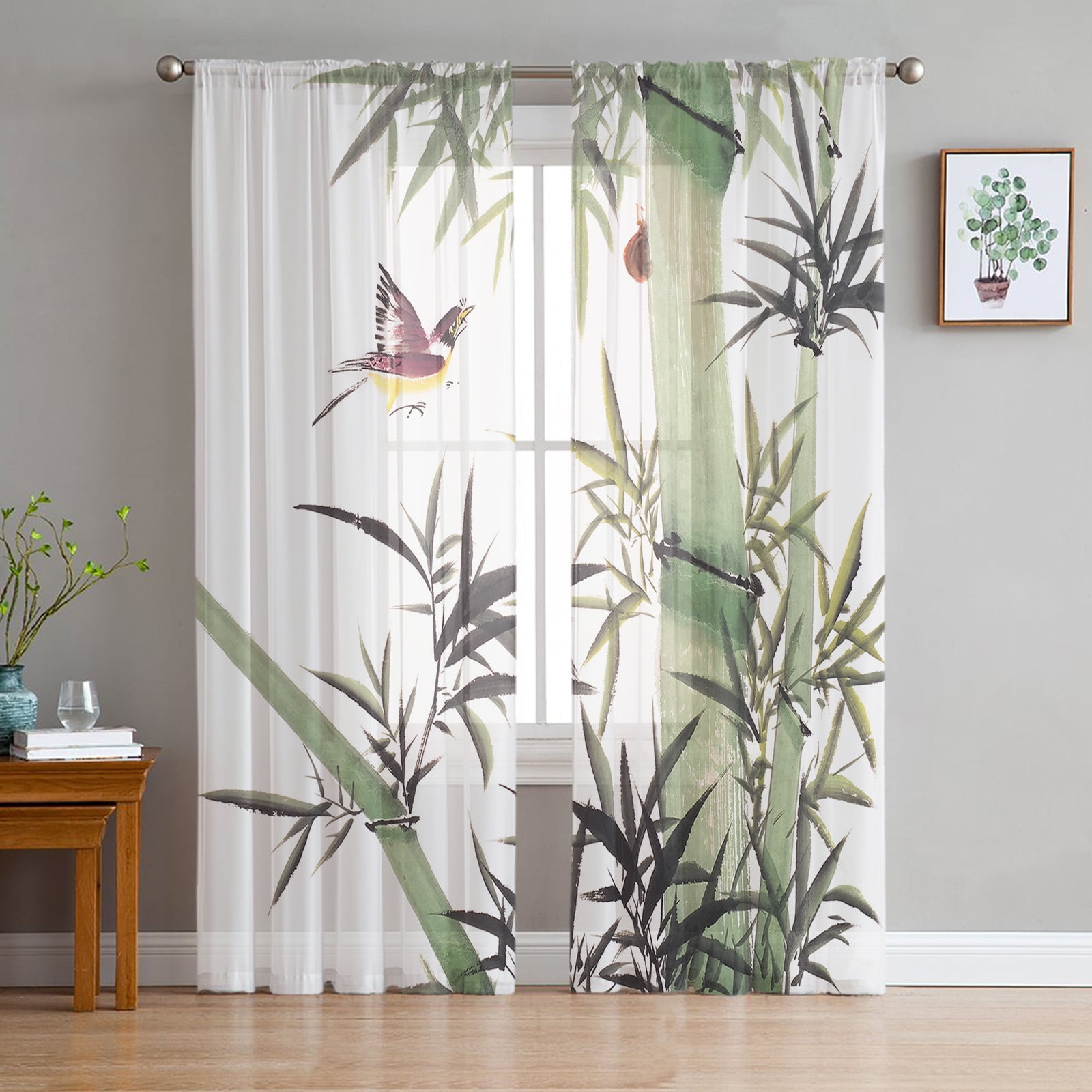 Chinese Style Bamboo Sheer Curtains for Living Room Bedroom Kitchen ...