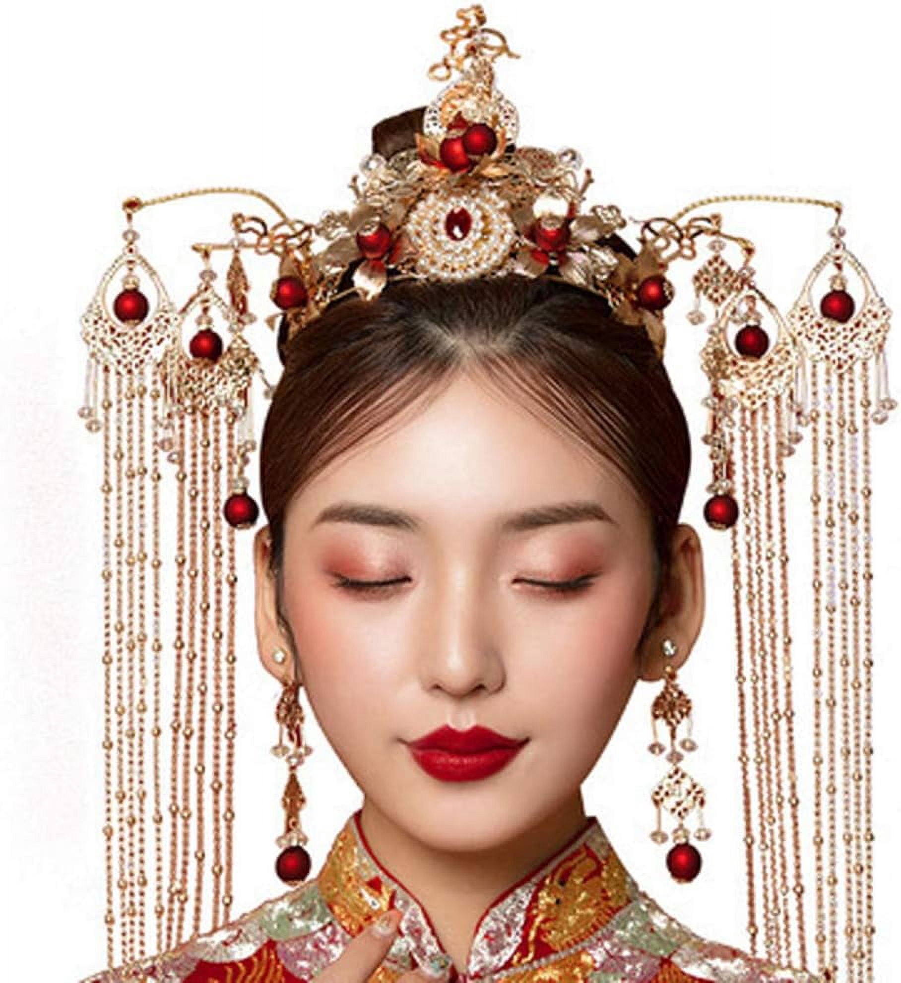 Chinese Style Bridal Tiara Crown, Phoenix Headdress Show Wo Clothing ...