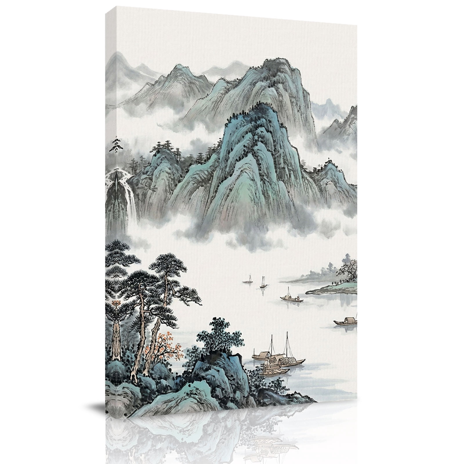Chinese Style Canvas Wall Art for Living Room, Traditional Ink Painting ...