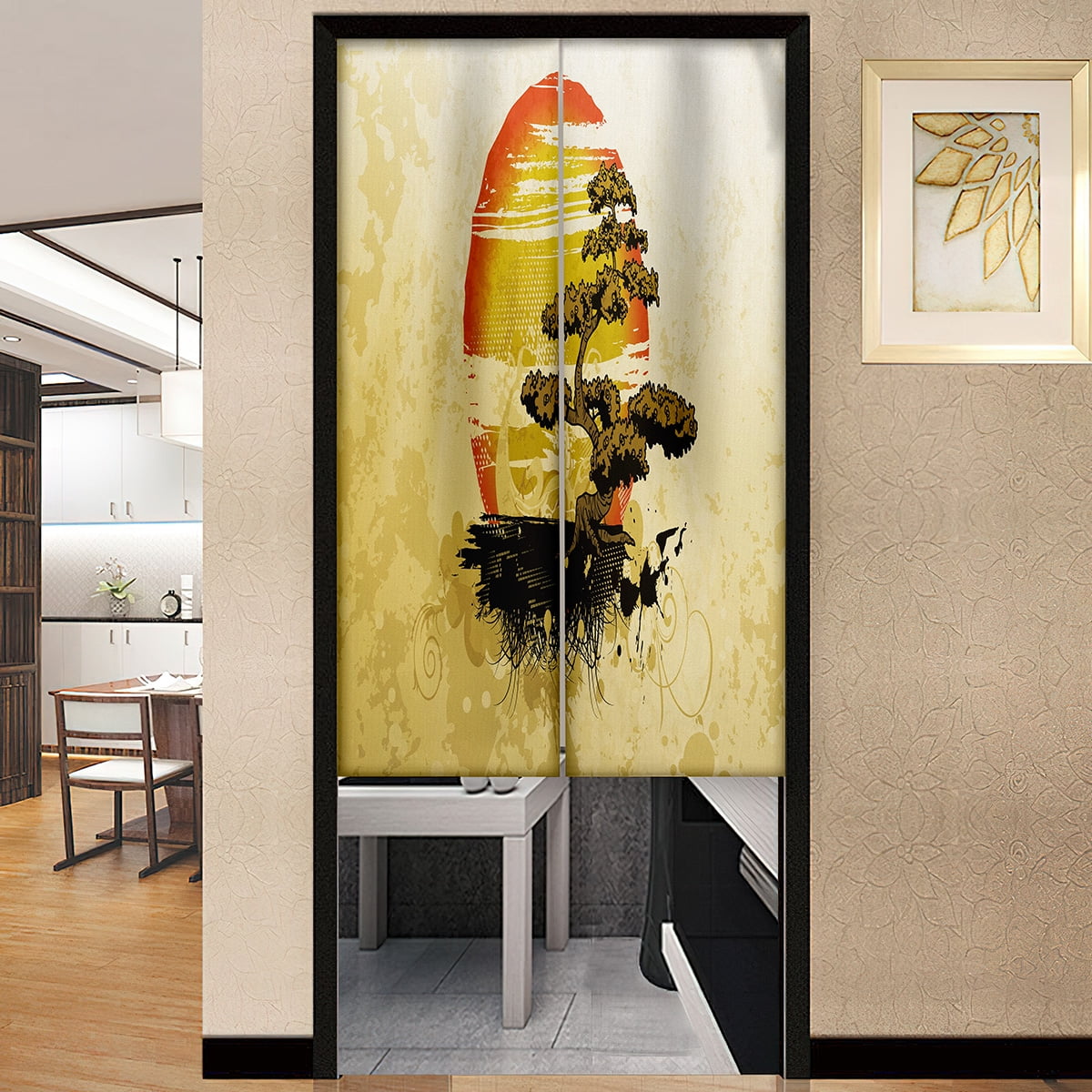 Chinese Style Classical Architecture Scenery Door Curtain Kitchen ...