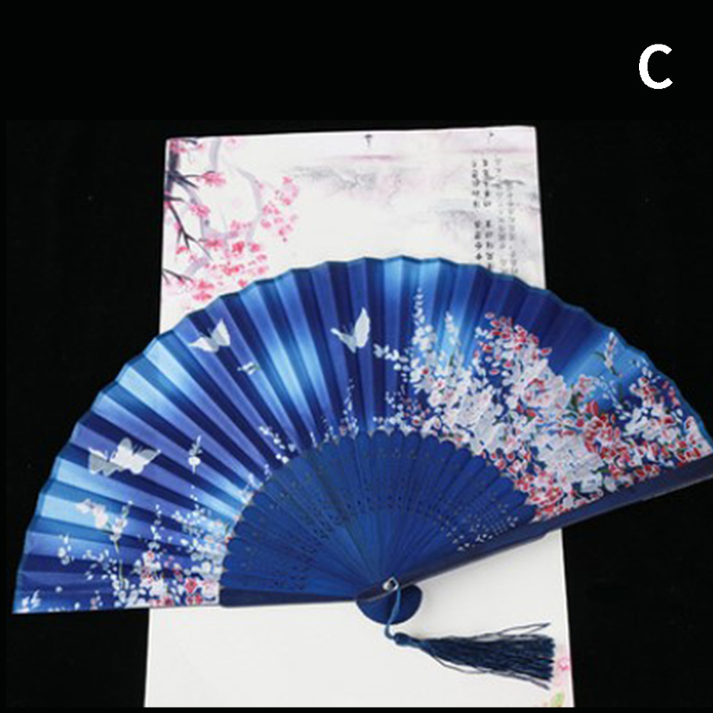 Chinese Style Fan Pattern Folding Folding Hand Held Flower Fan Women ...