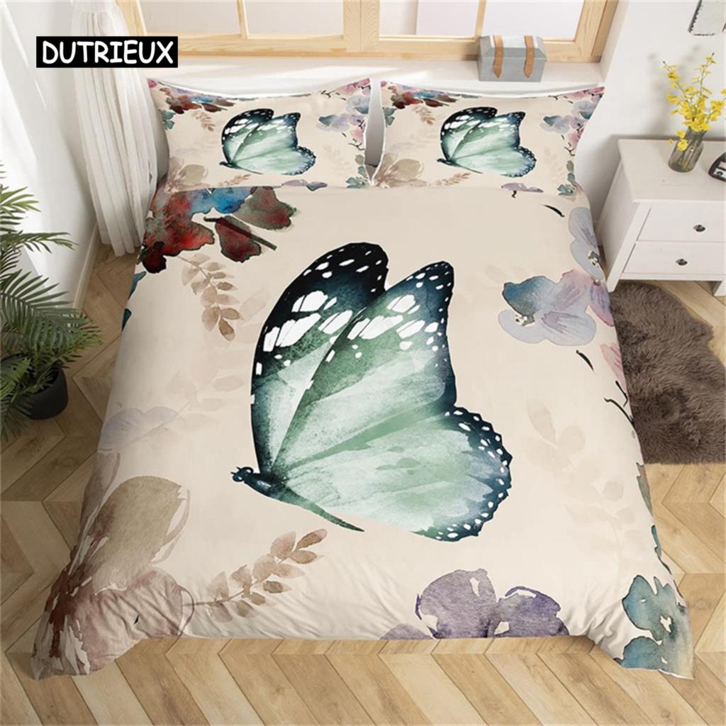 Chinese Style Flower Duvet Cover Vintage Comforter Cover Microfiber ...